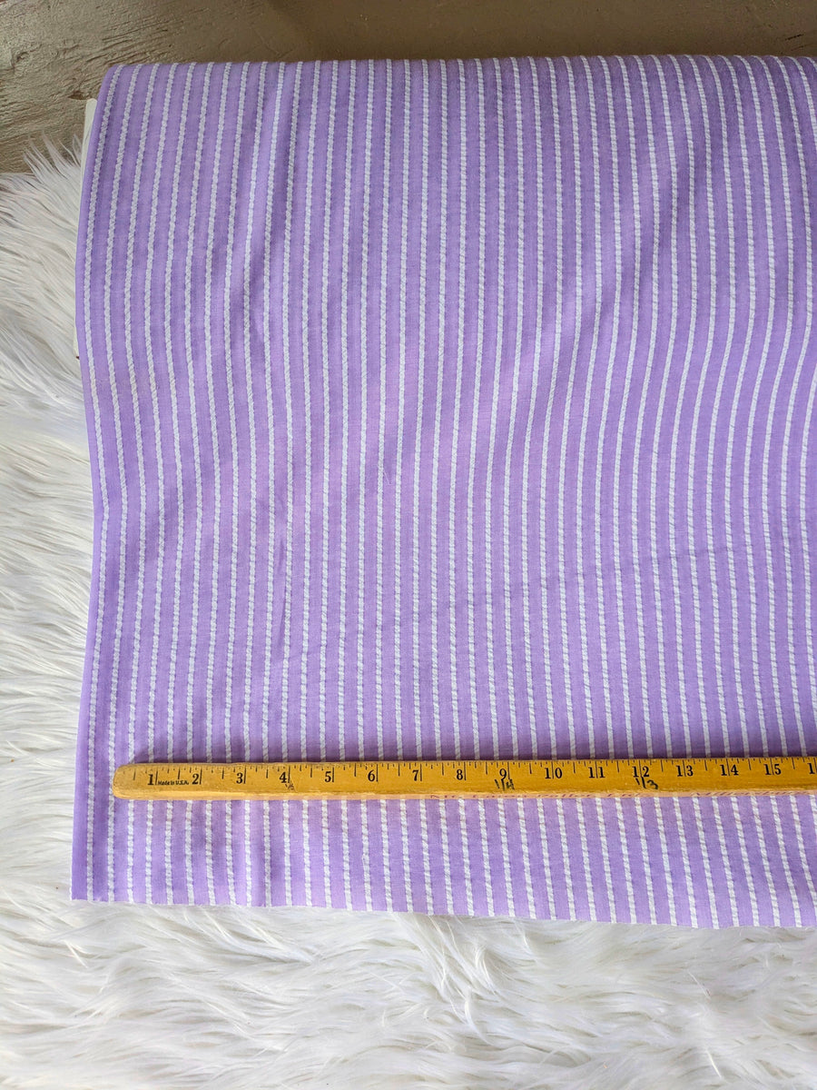 Lavender Stripe | Seersucker Poly | By the Half Yard – Elegant Threads Co.