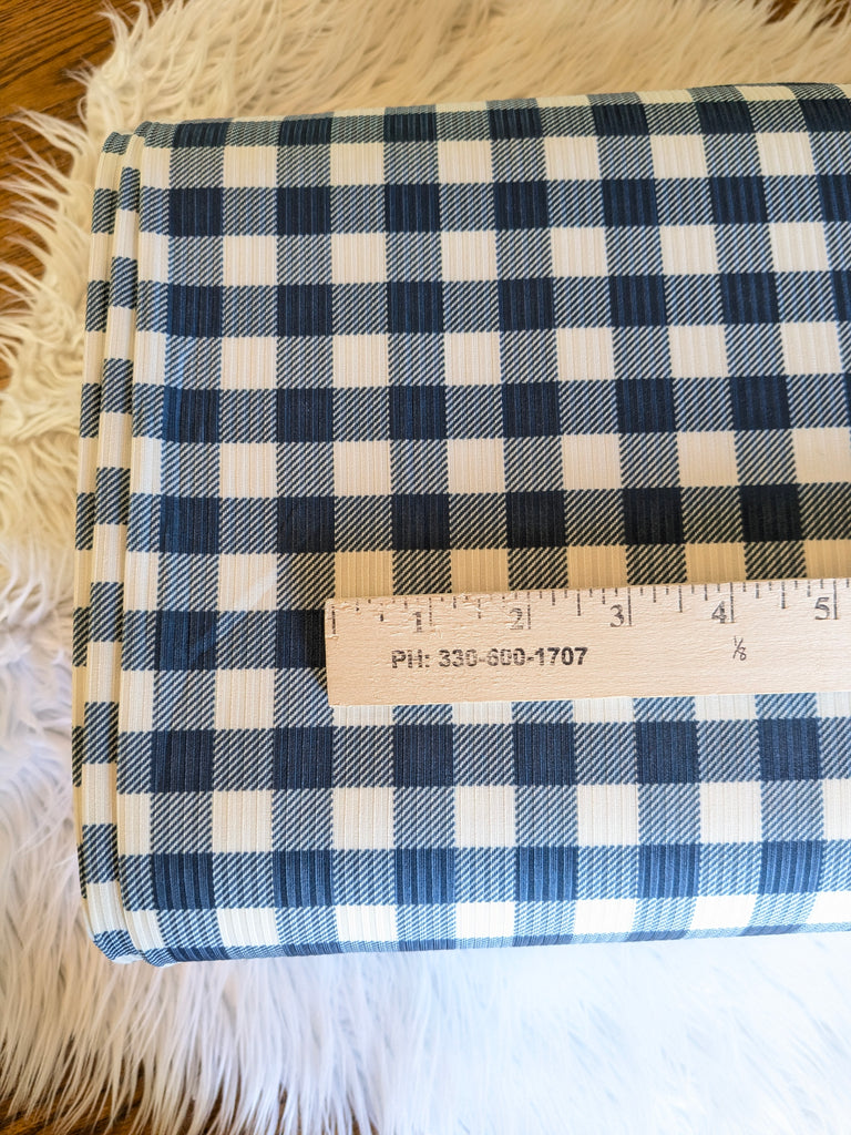 Custom Print | Summer Gingham|Unbrushed Rib Knit|By the Half Yard ...